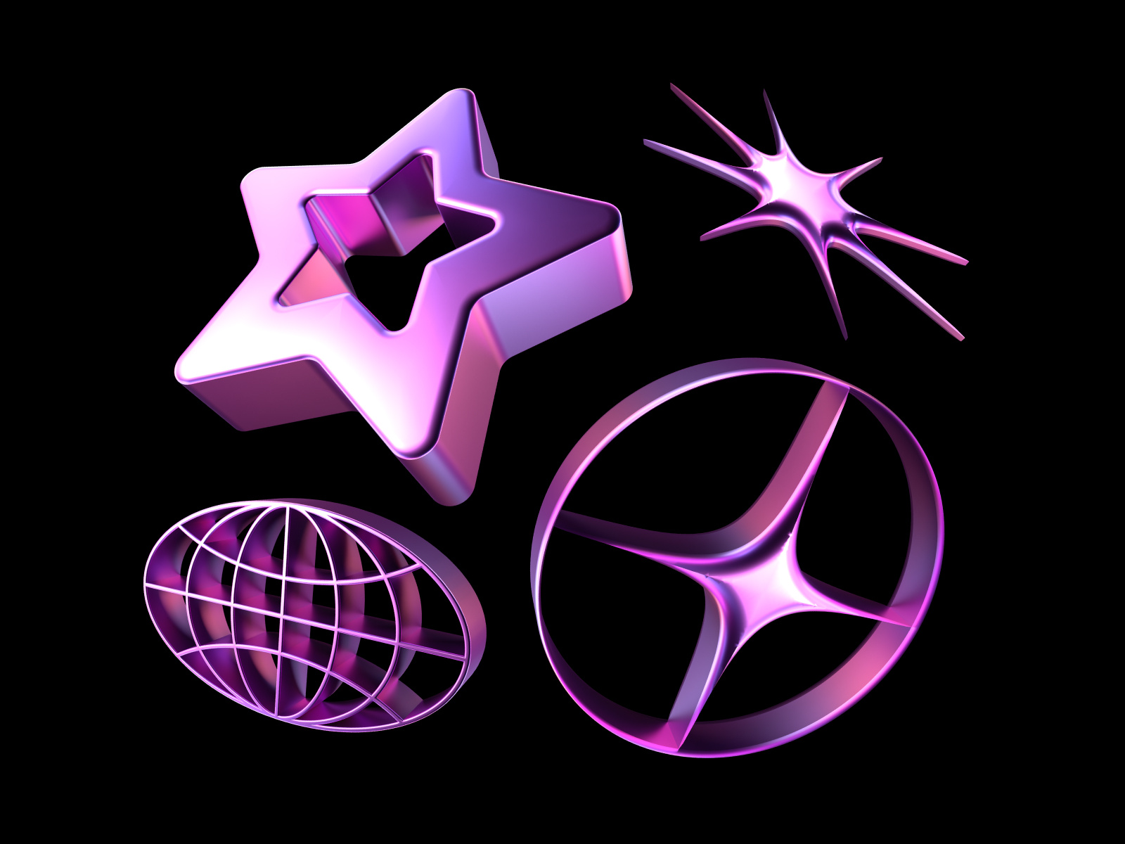 Design assets: 3D Y2K Objects Collection by assetprodesign on Dribbble