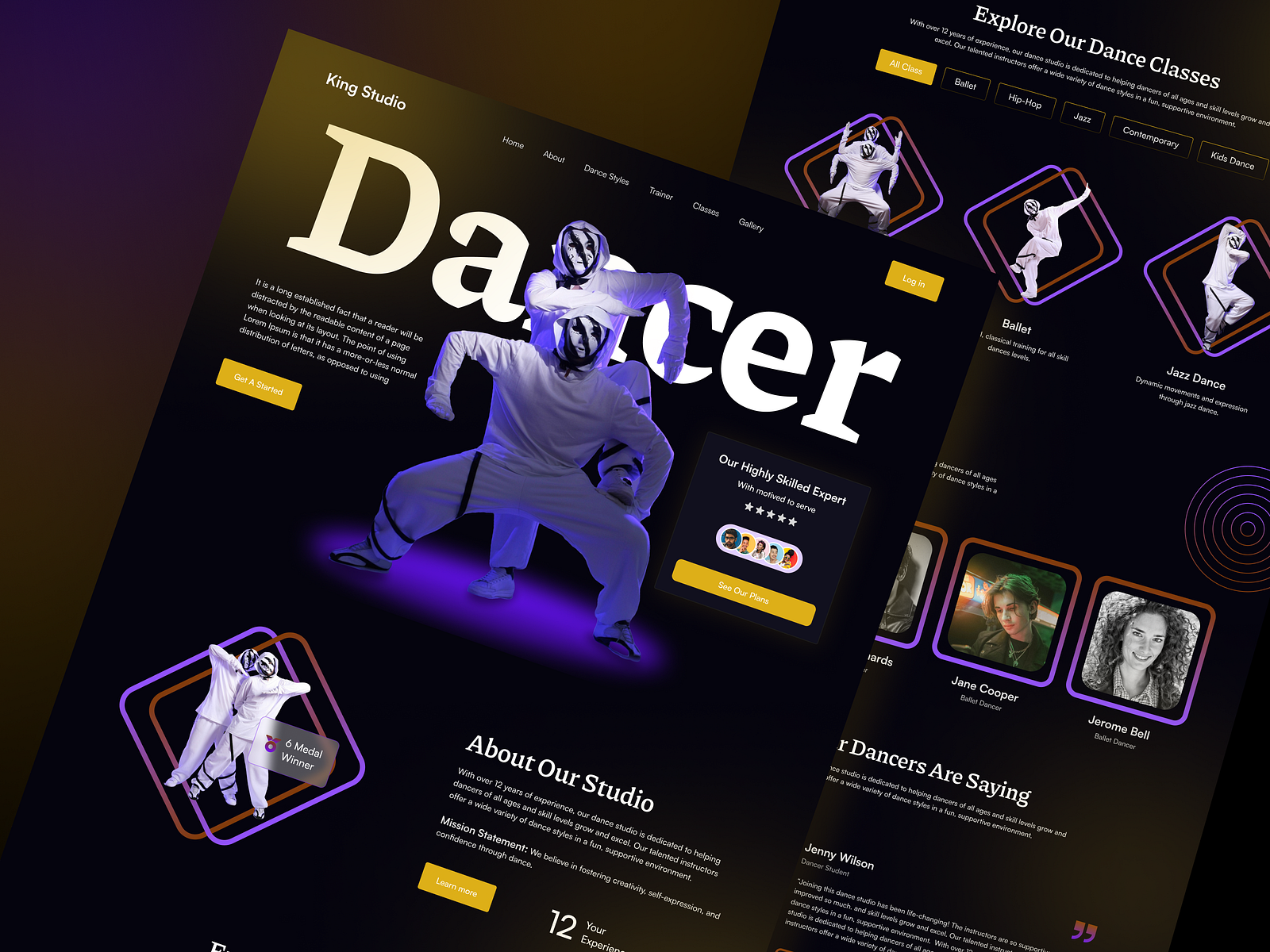 King Dancer Website by Md Ramjan Ali on Dribbble