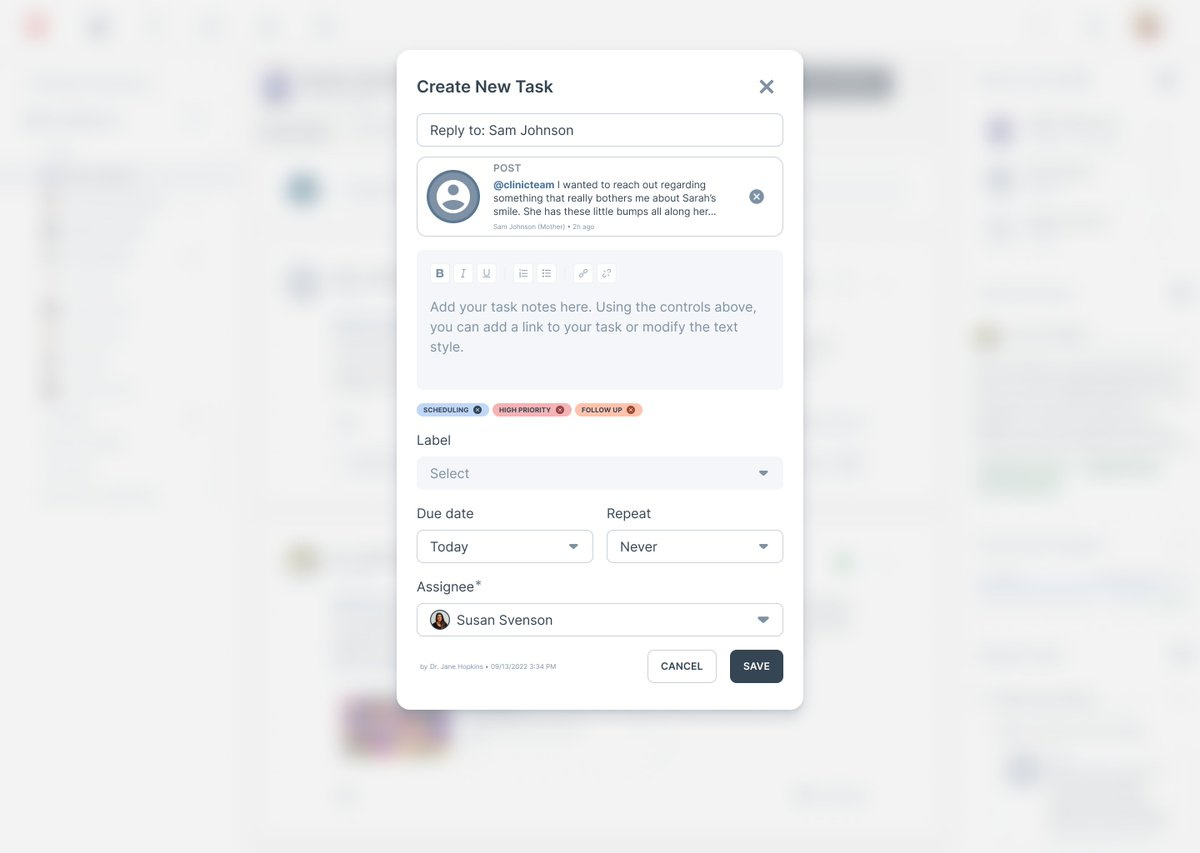 Create new task modal by Xenia on Dribbble