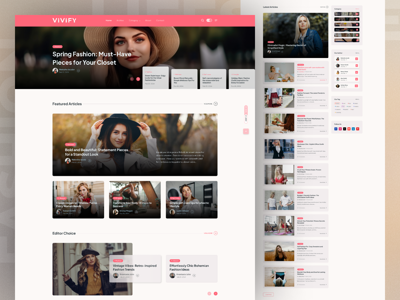 Vivify || Fashion & Lifestyle Blog Website || Layout - 05 by Suman Pramanik on Dribbble