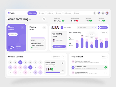 Project Management Dashboard UI Design by Mithun 🔥 on Dribbble