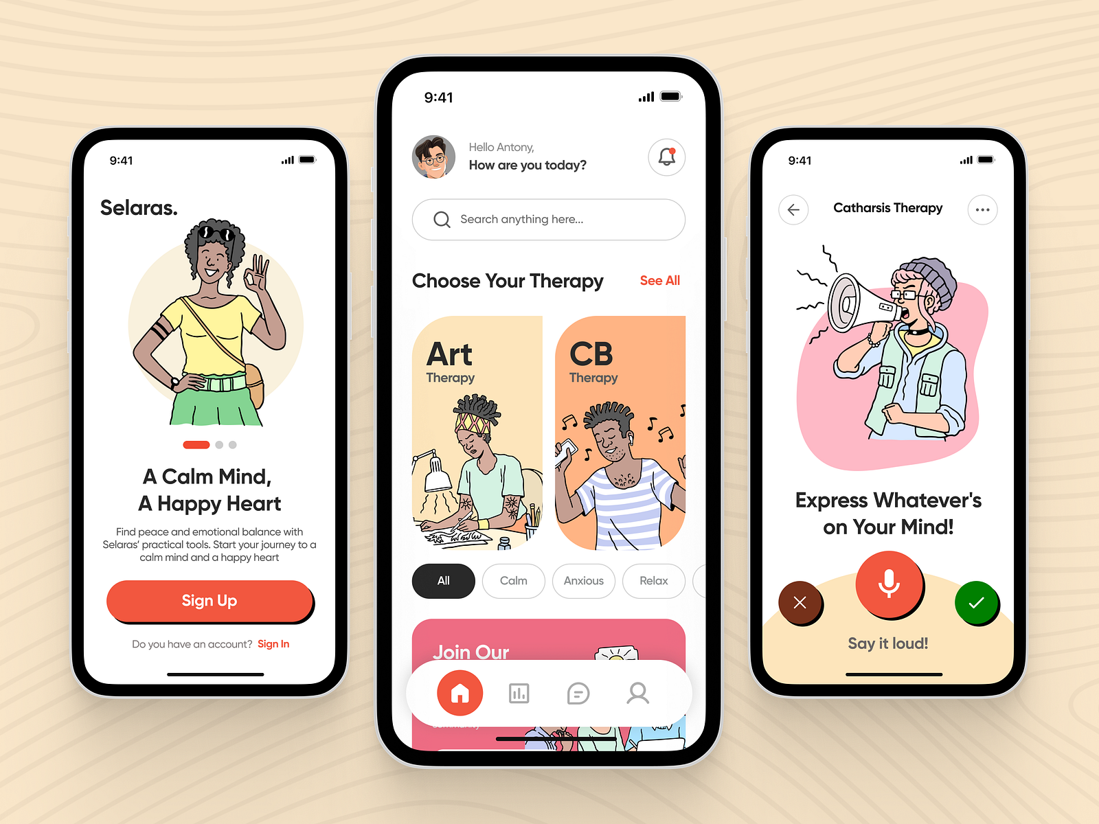 Mental Health Mobile App by Yohanes Nico for Orenji Studio on Dribbble