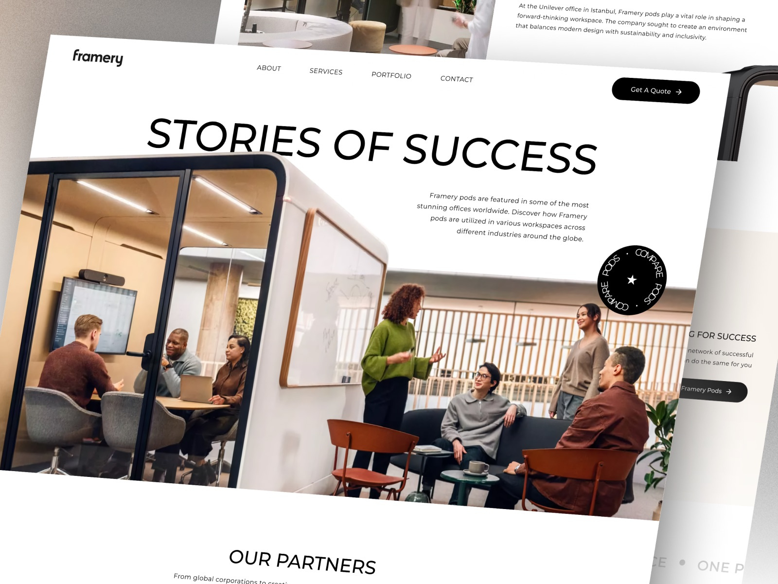 Framery - Modern Office Corporate Pods Website - Portfolio Page by LAIN ...