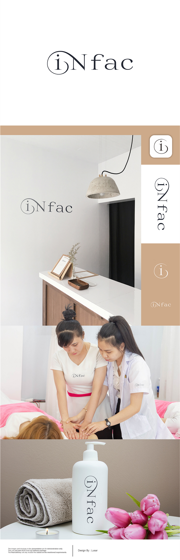 infac beauty spa body care logo branding by lusar on Dribbble