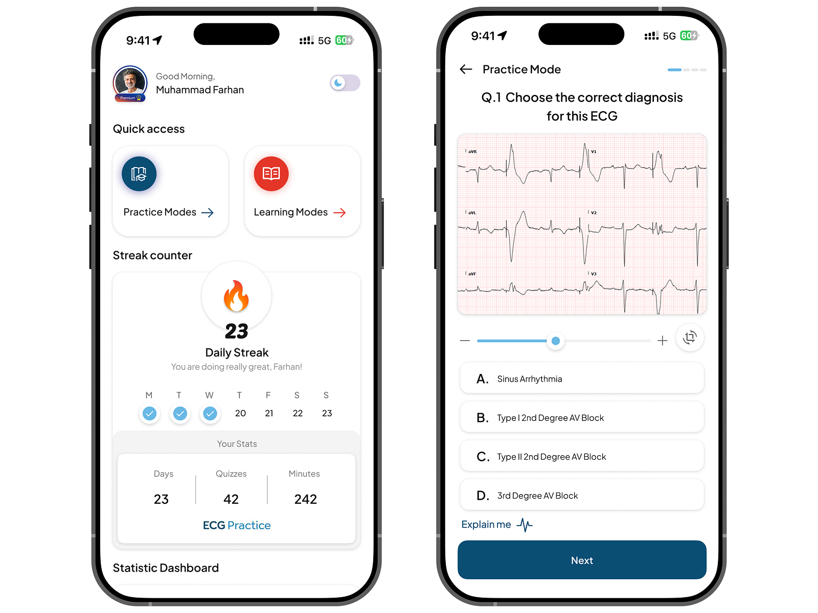 ECG Practice Pro Ui App Design by Faran UI/UX on Dribbble