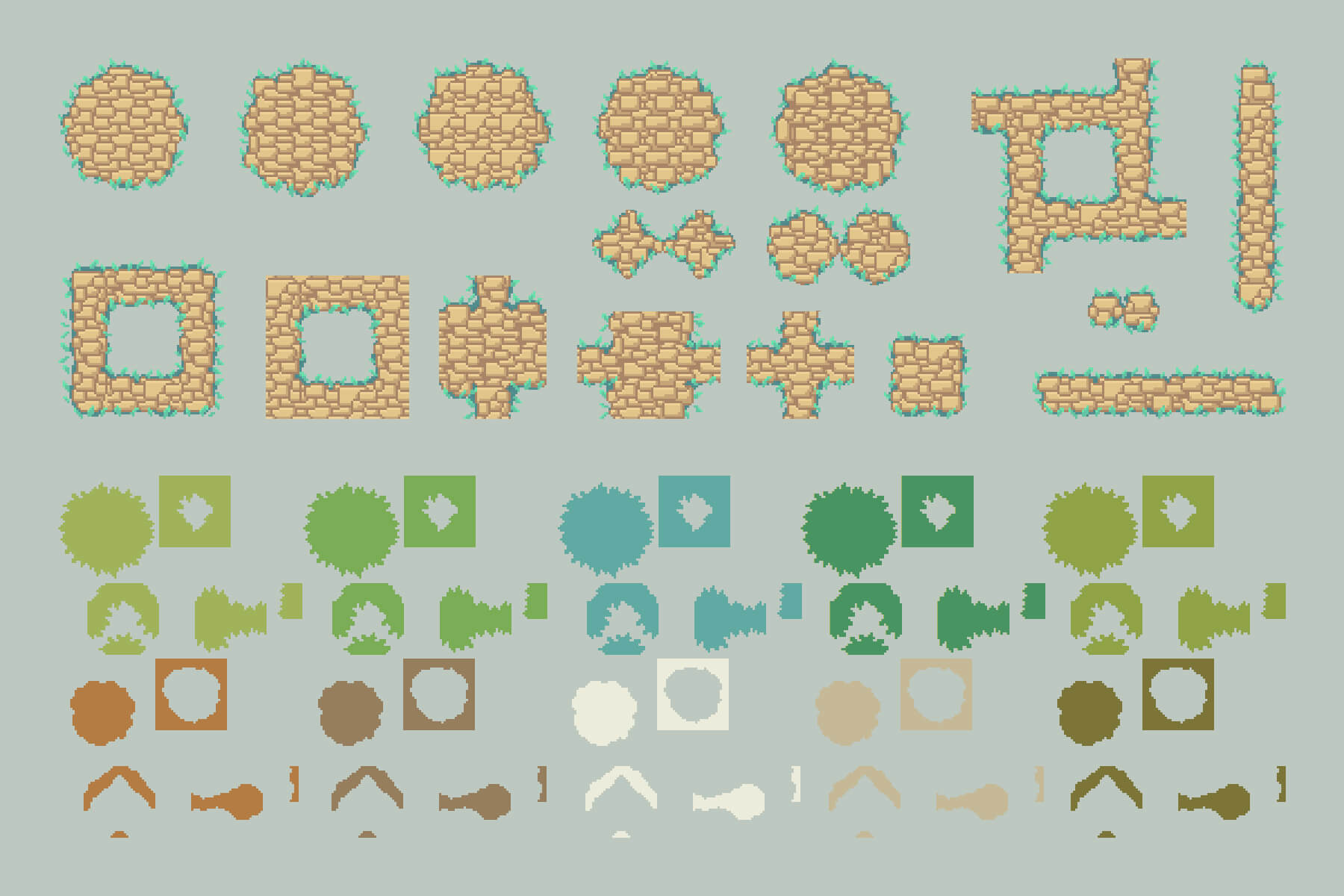 Path and Road Top-Down Tileset Pixel Art by 2D Game Assets on Dribbble