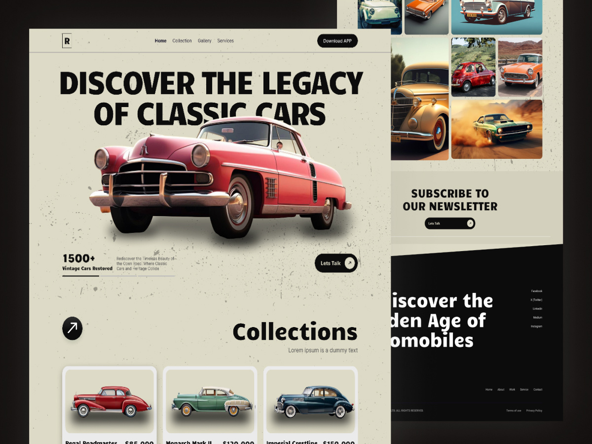 Classic Car Website by M. Zahid Ahamed Tusar on Dribbble