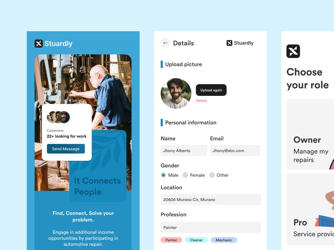 Stuardly Sample screens for proposals by Akash Product Designer on Dribbble