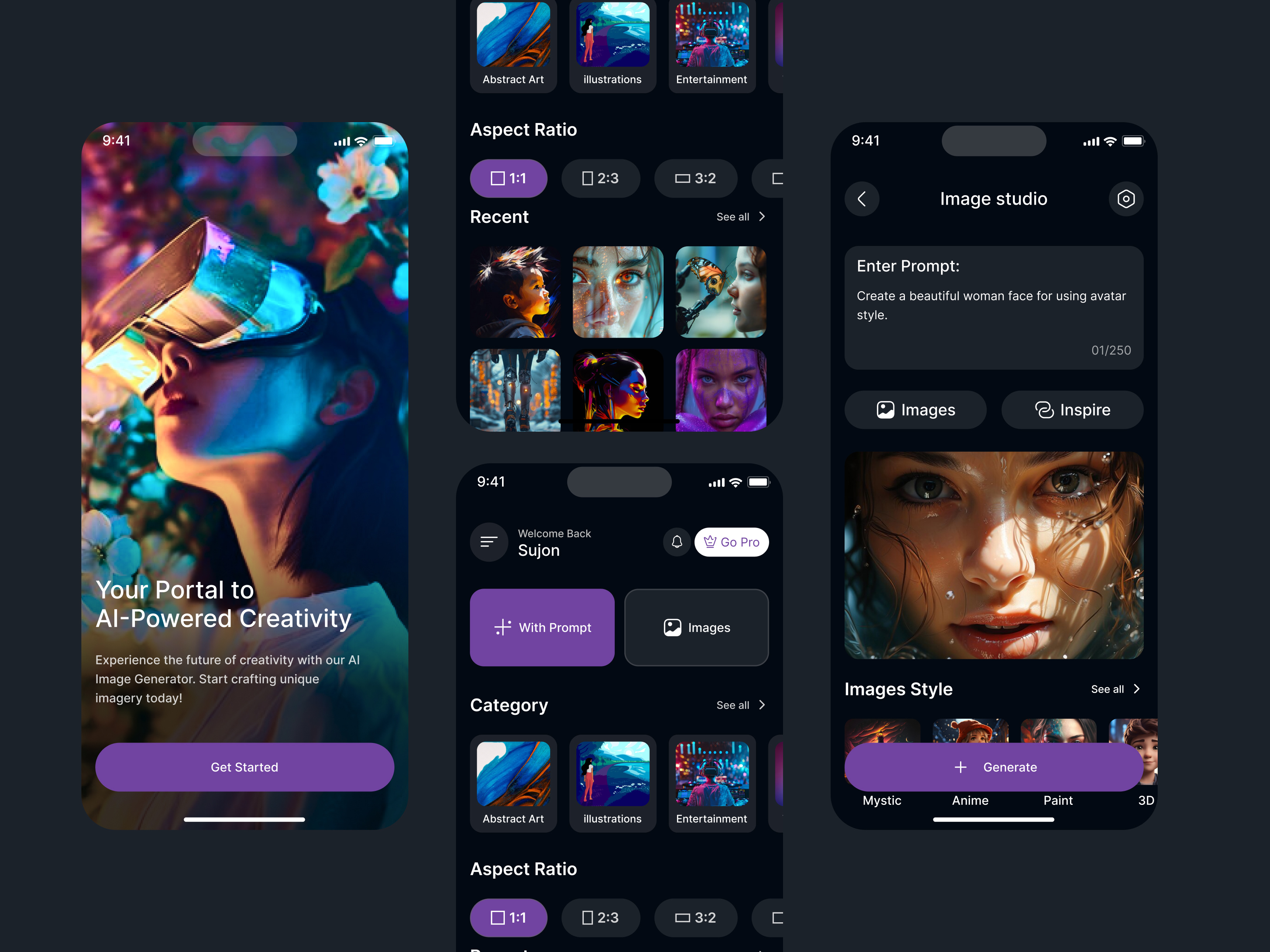 AI Image Generation App Design by Sujon Hossain on Dribbble