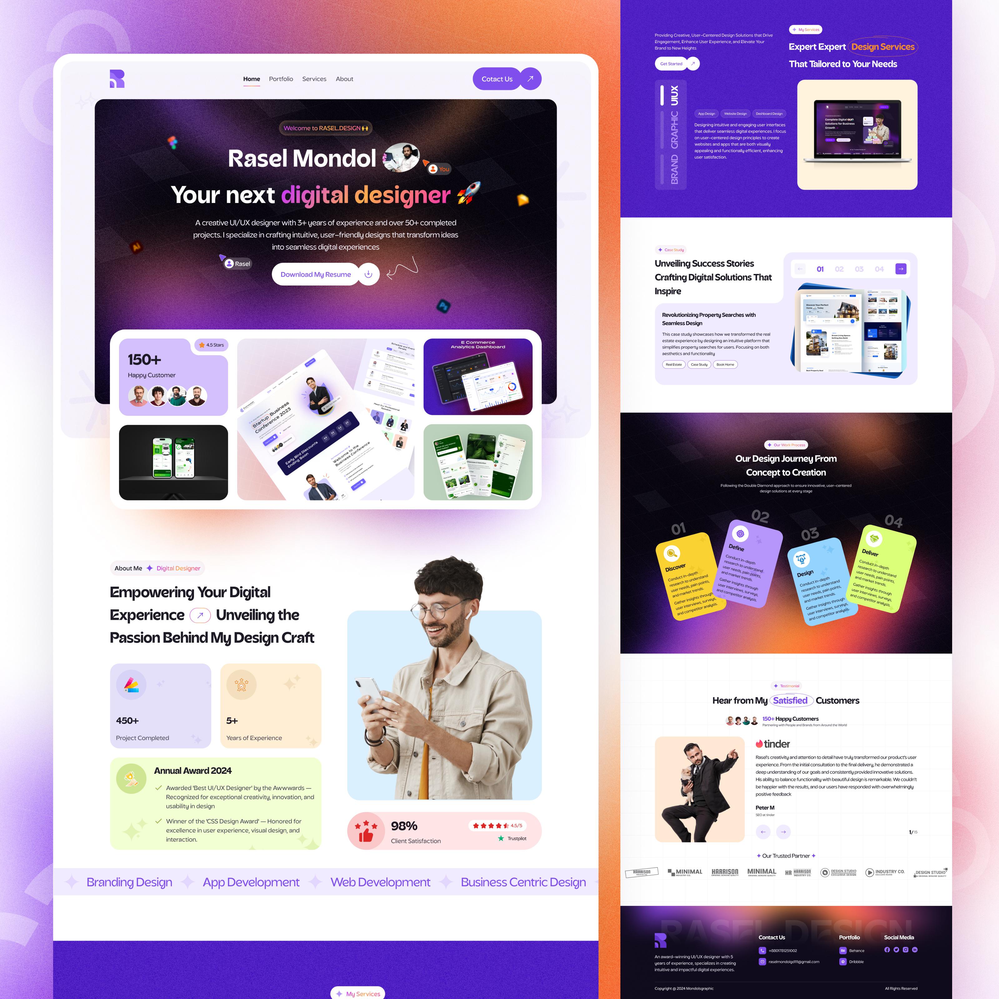 Personal Portfolio Landing page Design For Designer by Rasel Mondol on Dribbble