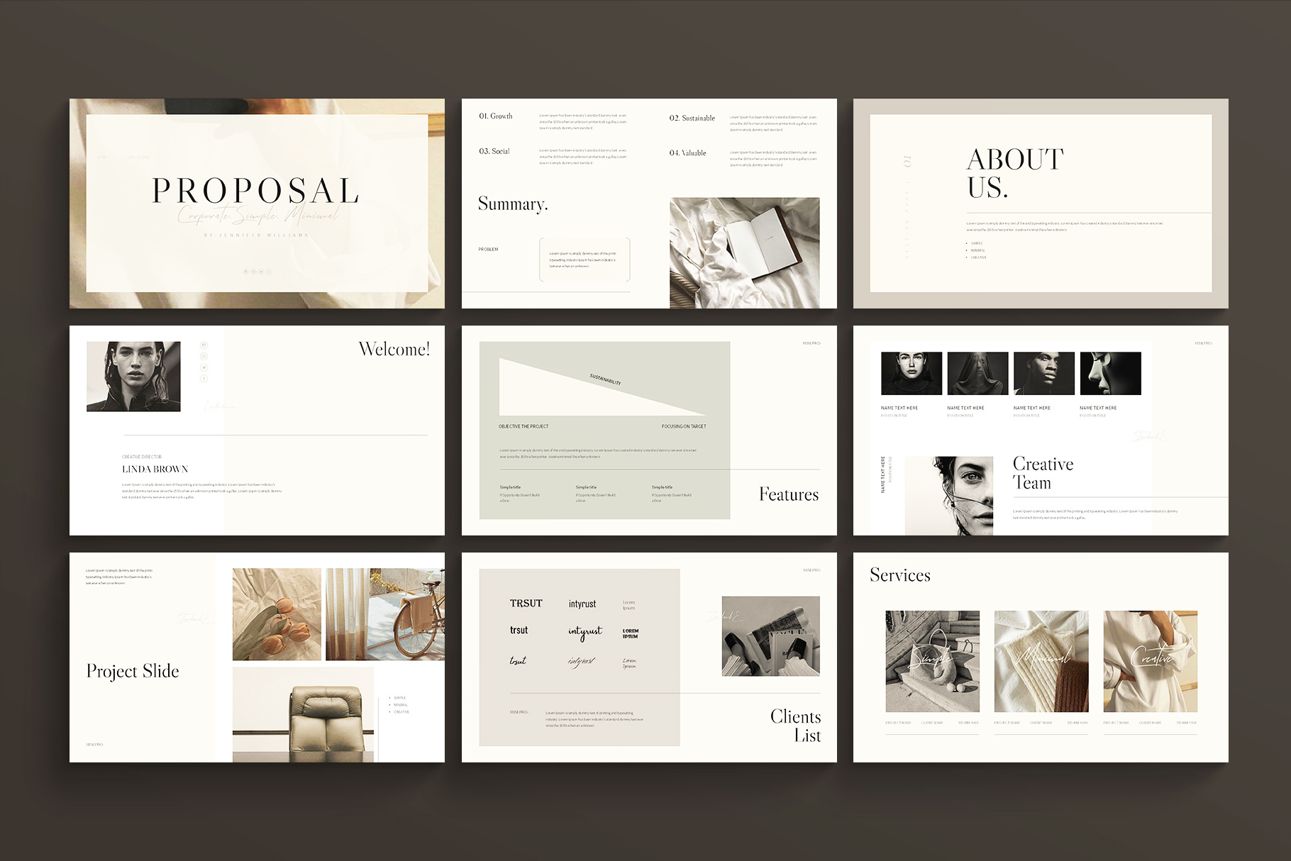 Minimal Proposal Presentation Template by ArtisanaAura on Dribbble
