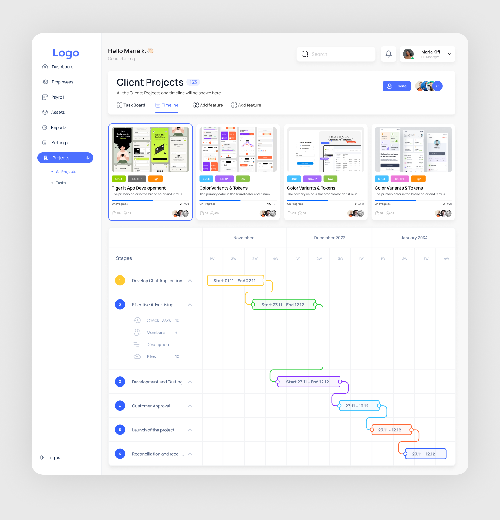 Project Timeline Screen by Talha Riaz on Dribbble