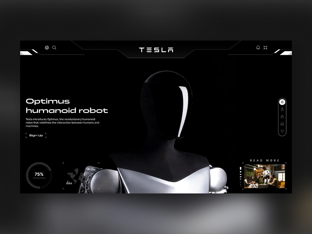 Tesla Robot Landing Page | Modern UI/UX by Marcelo Design X on Dribbble