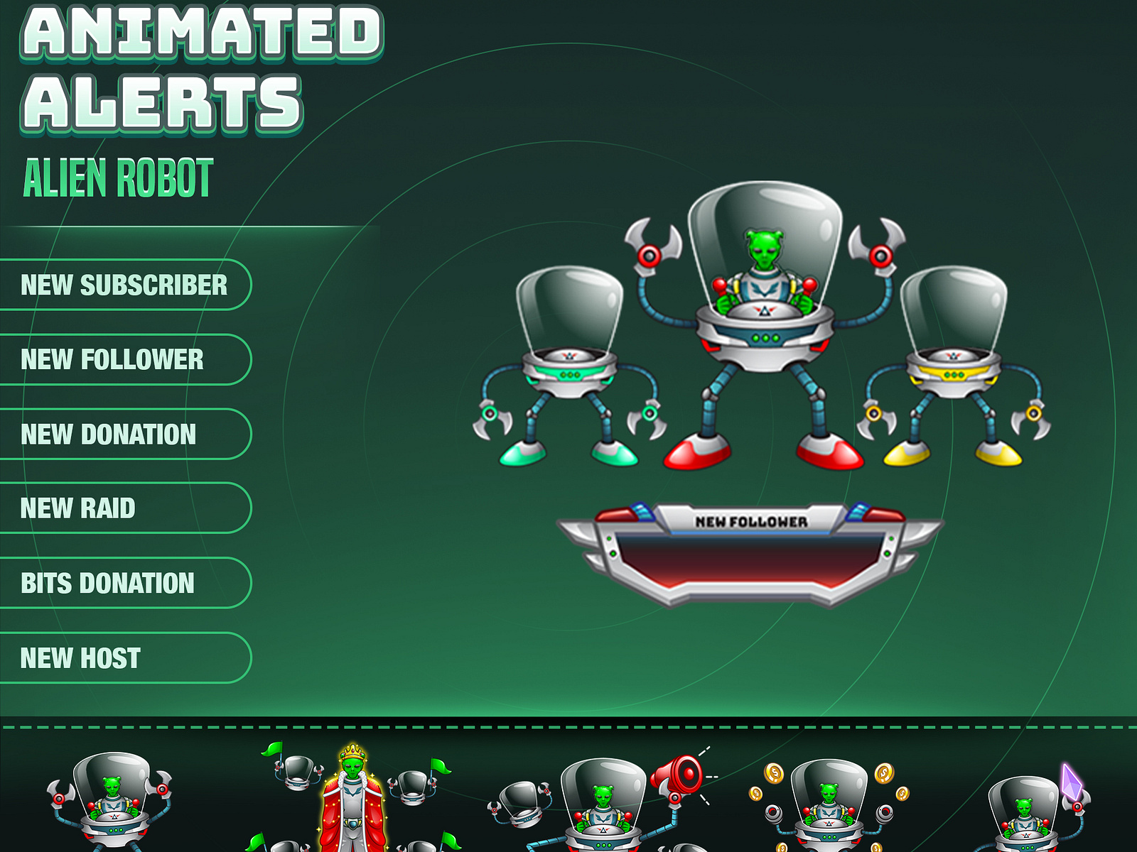Alien Robot Stream Alert Pack - Galaxy Theme Alert by MegastreamGfx on ...
