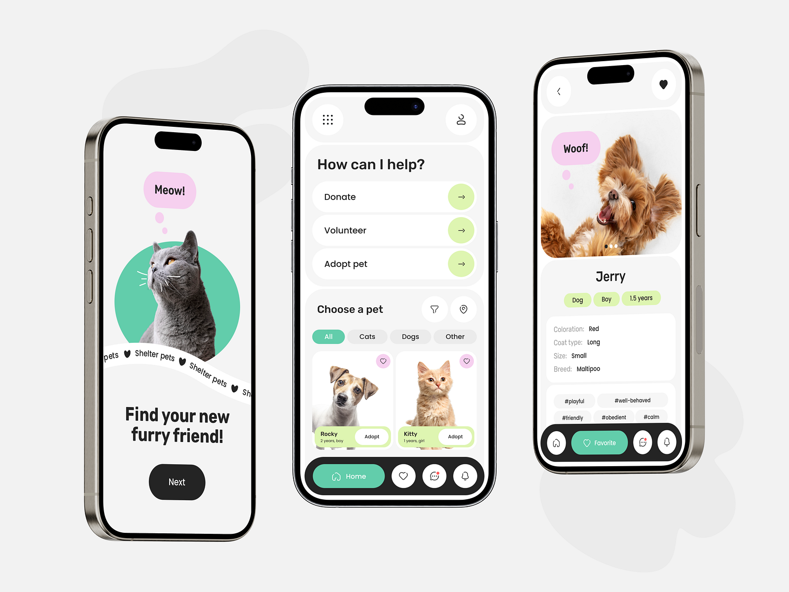 Fluffy – Pet Adoption Mobile App by Bato on Dribbble