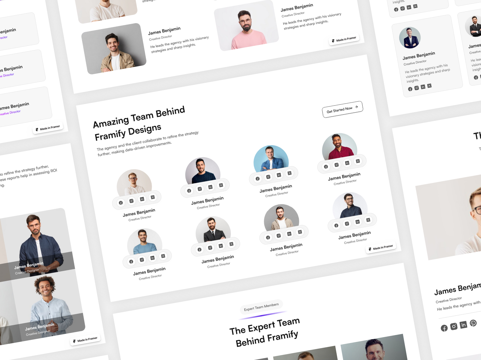 Framer Team Section Components by Muhammad Talha on Dribbble