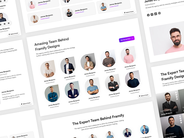 Framer Team Section Components by Framify on Dribbble