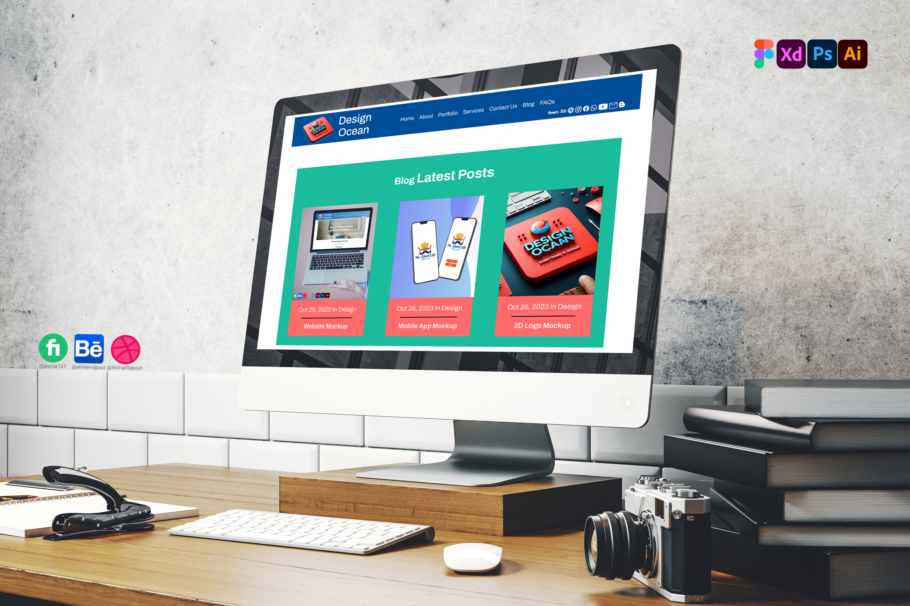 Vertical Website Presentation Realistic Mockup by Ahmar Rajpoot on Dribbble