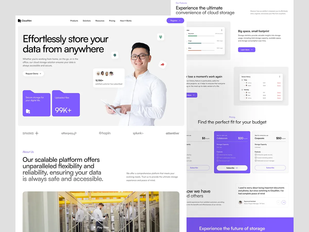 Browse thousands of Cloud Storage Landing Page images for design ...
