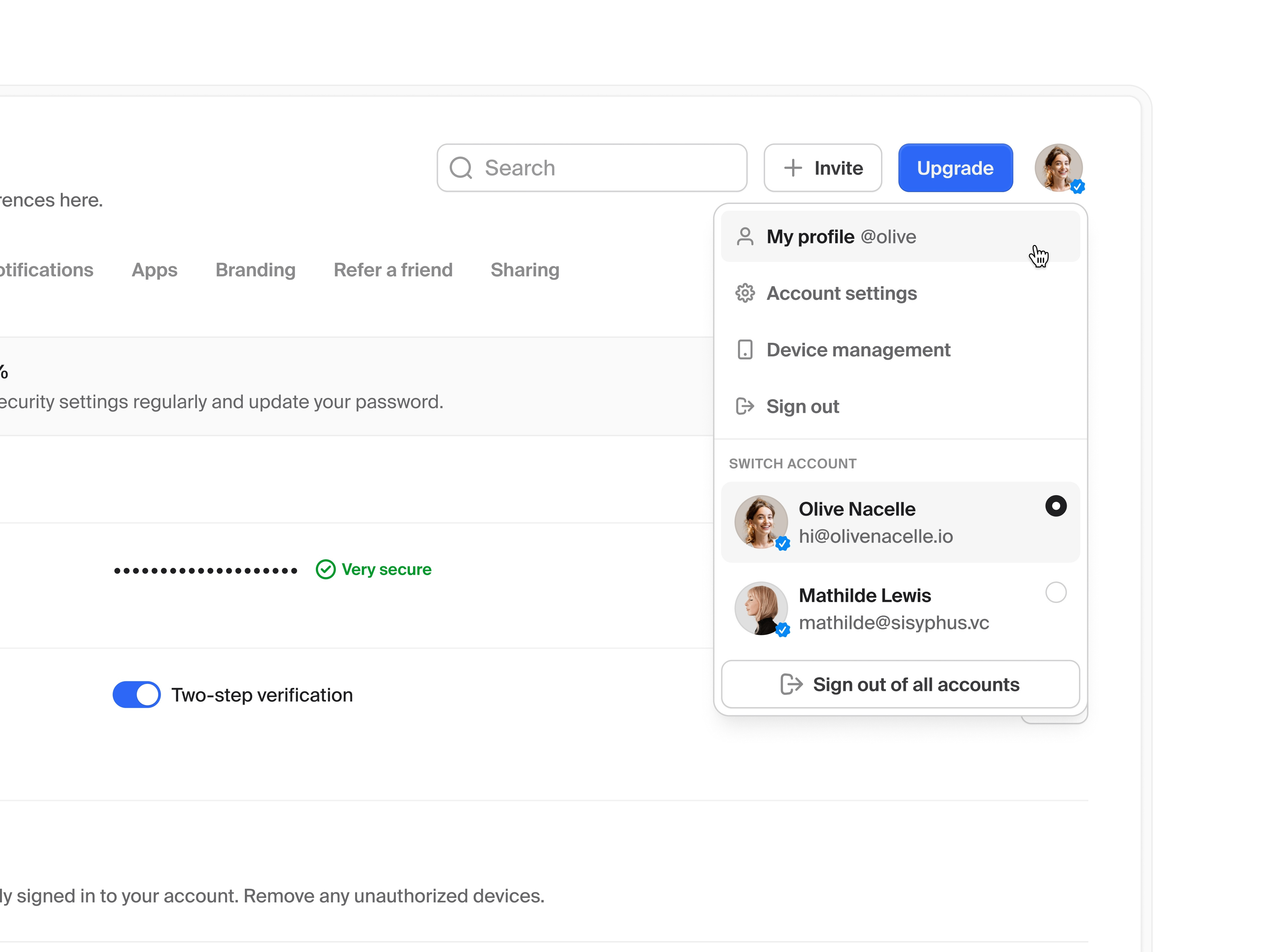 Security settings — Untitled UI by Jordan Hughes® on Dribbble