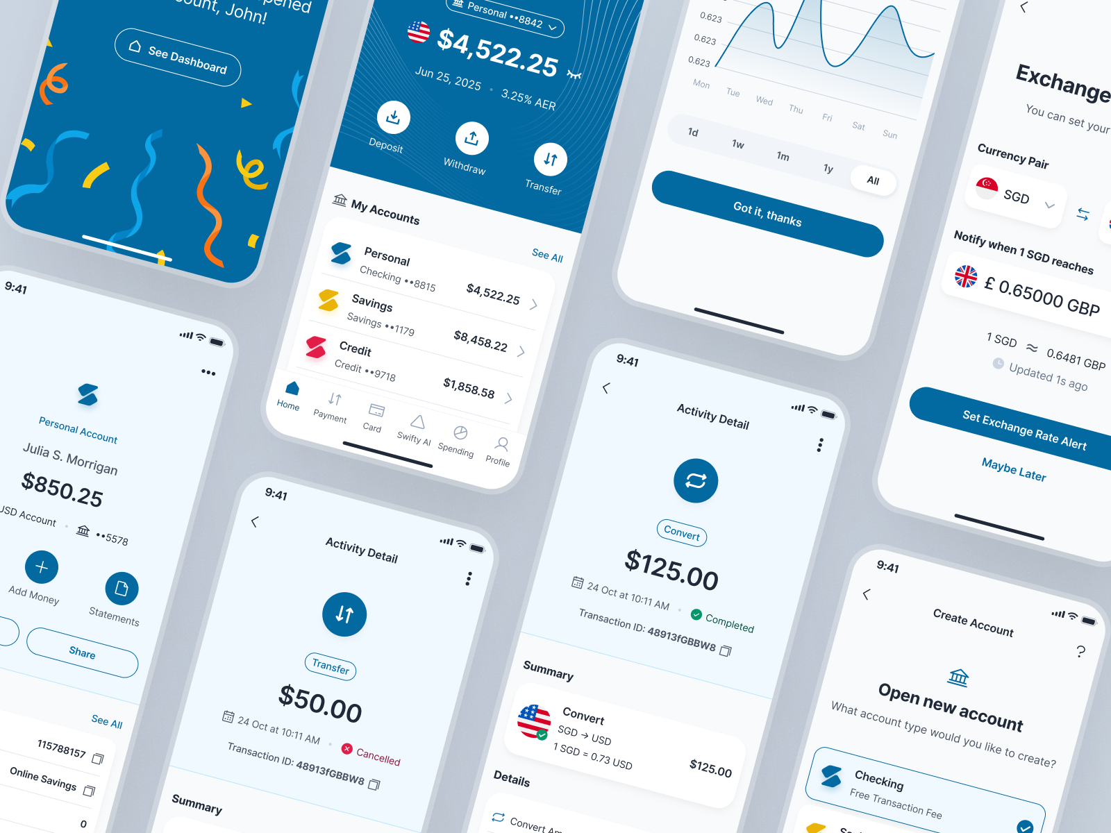 swiftbank: AI Digital Banking & Payment App - Main App Screen UI by ...