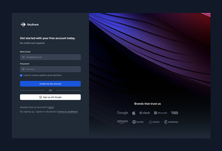Dashboard- Create an account screen by Hammad Mir on Dribbble