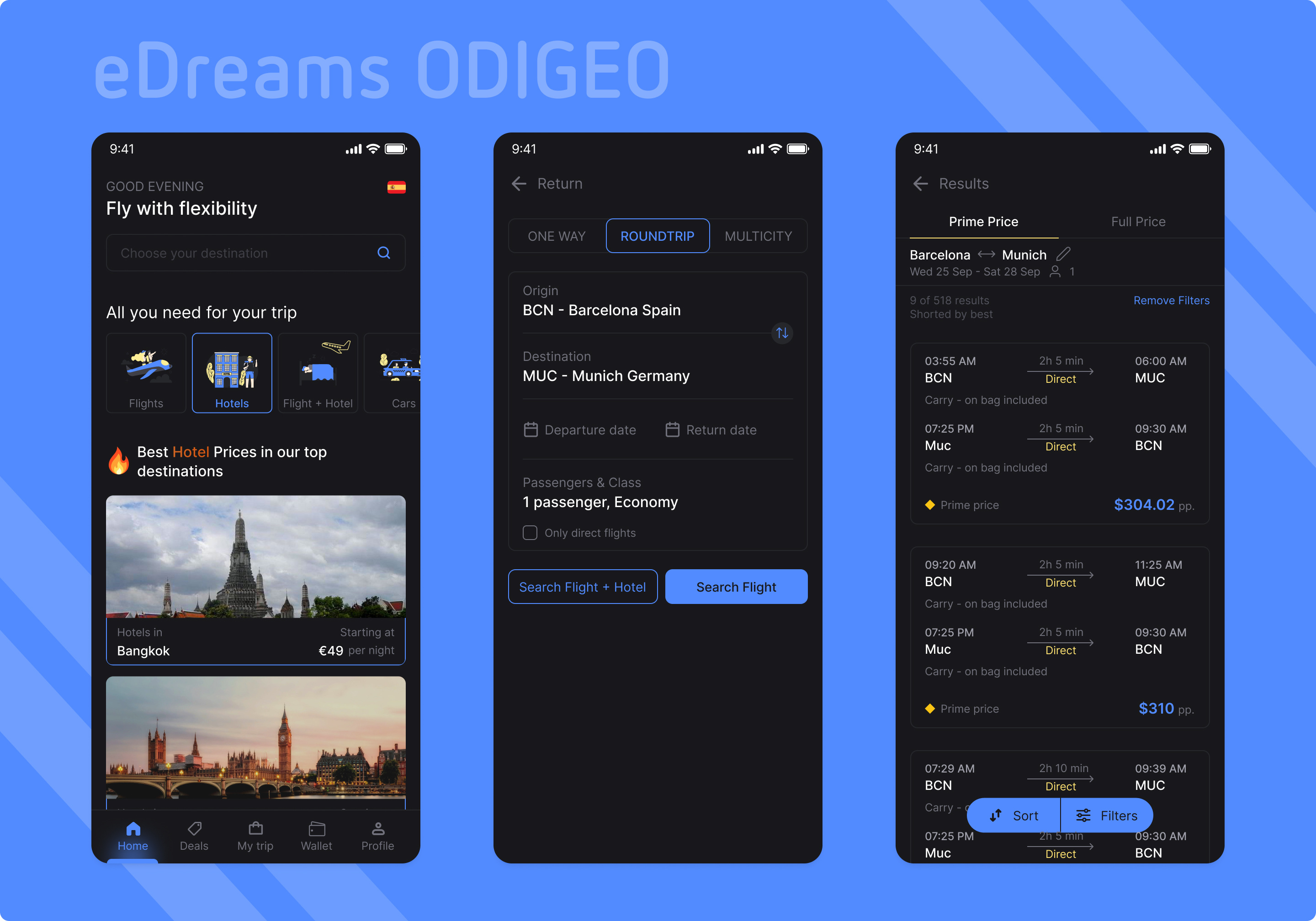 eDreams Flight Booking App-Dark Theme by Mayank Dhyani on Dribbble