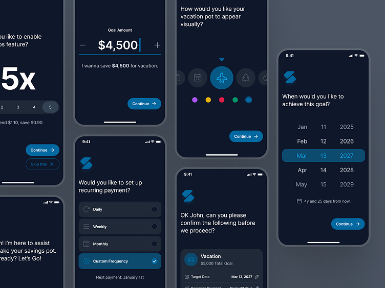 swiftbank: AI Digital Banking & Payment App - Create Savings Pot by finterface on Dribbble