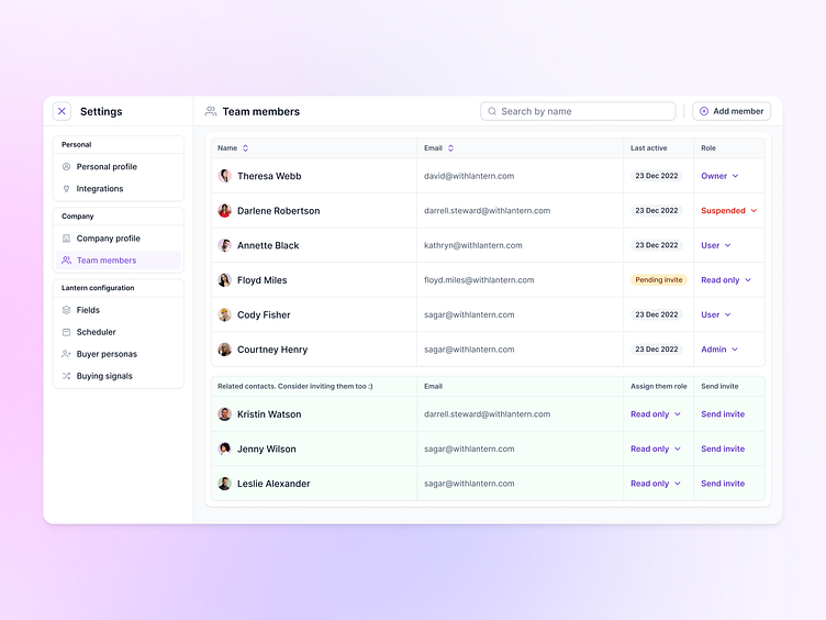 Invite team members by Eugen Eşanu on Dribbble