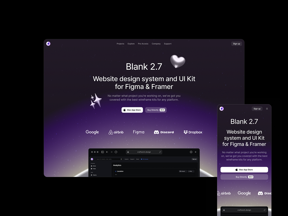 Hero Section by Craftwork on Dribbble