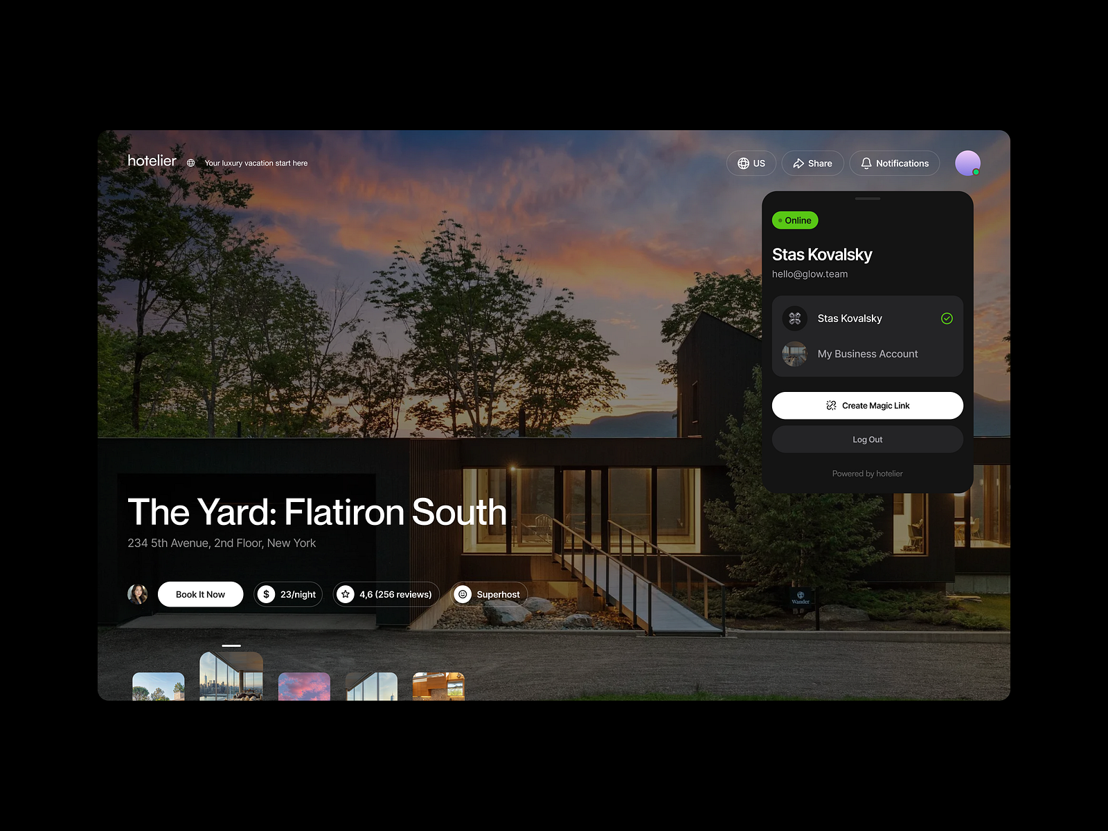 AI Web App for luxury renting apartments and house (UI/UX, Dark) by ...