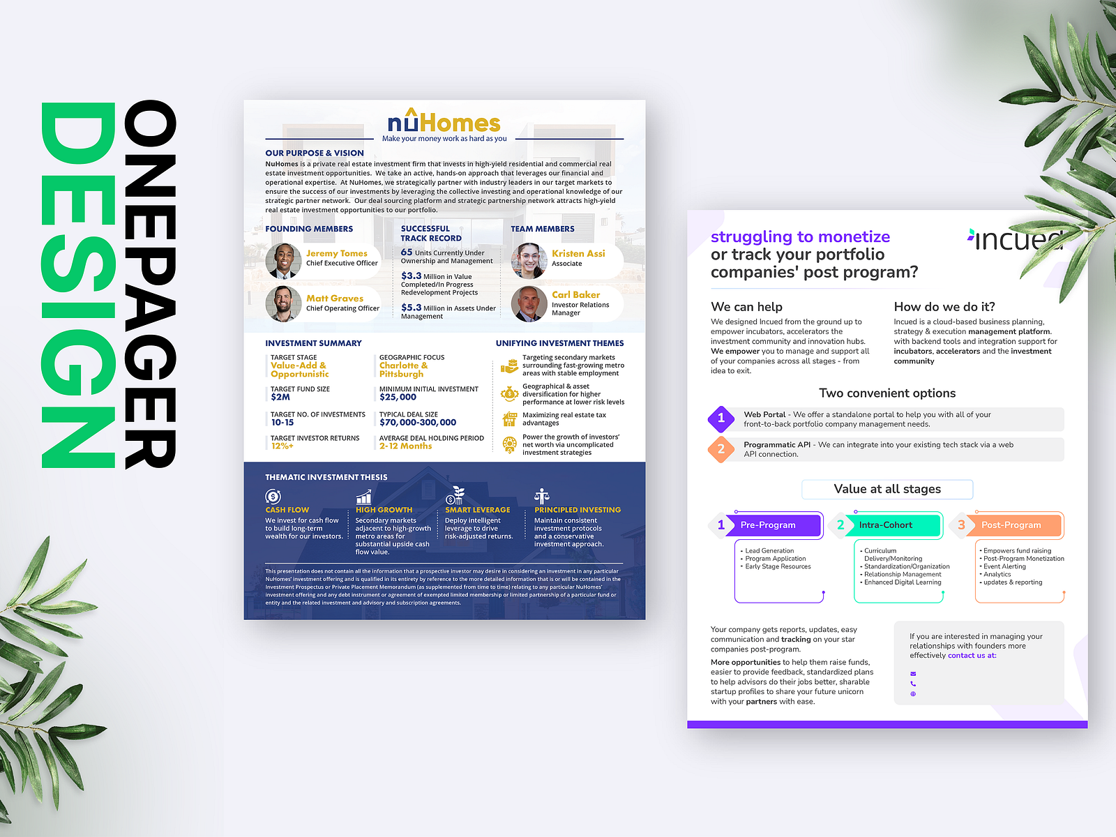 Investment Teaser | One Pager Design by Ramim on Dribbble