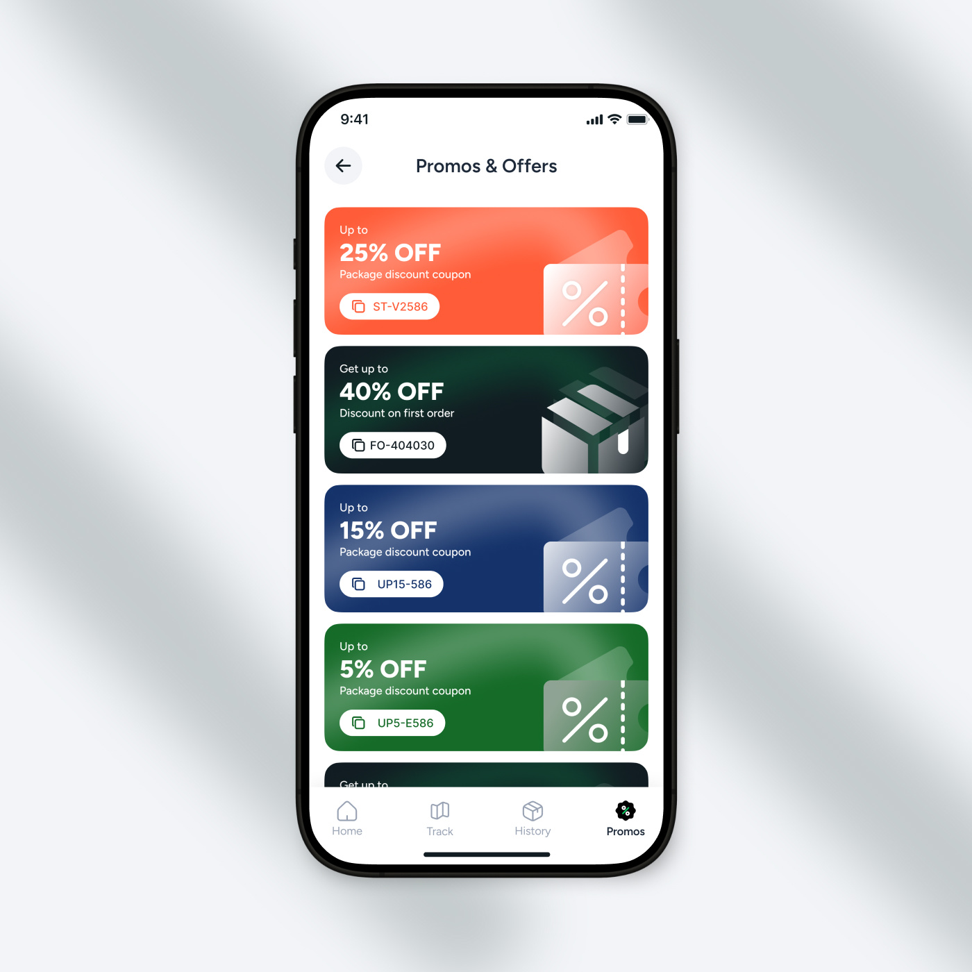 Promos and offers cards UI design | Shipping app by Jahidul Anik on ...