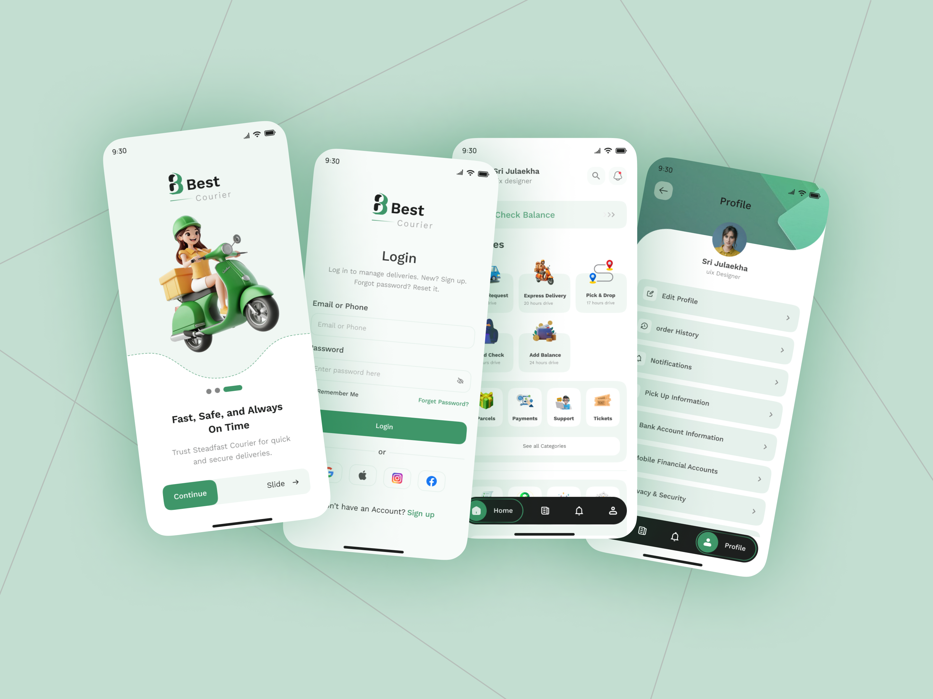 Parcel Delivery Mobile app by Md Abdur Rouf on Dribbble