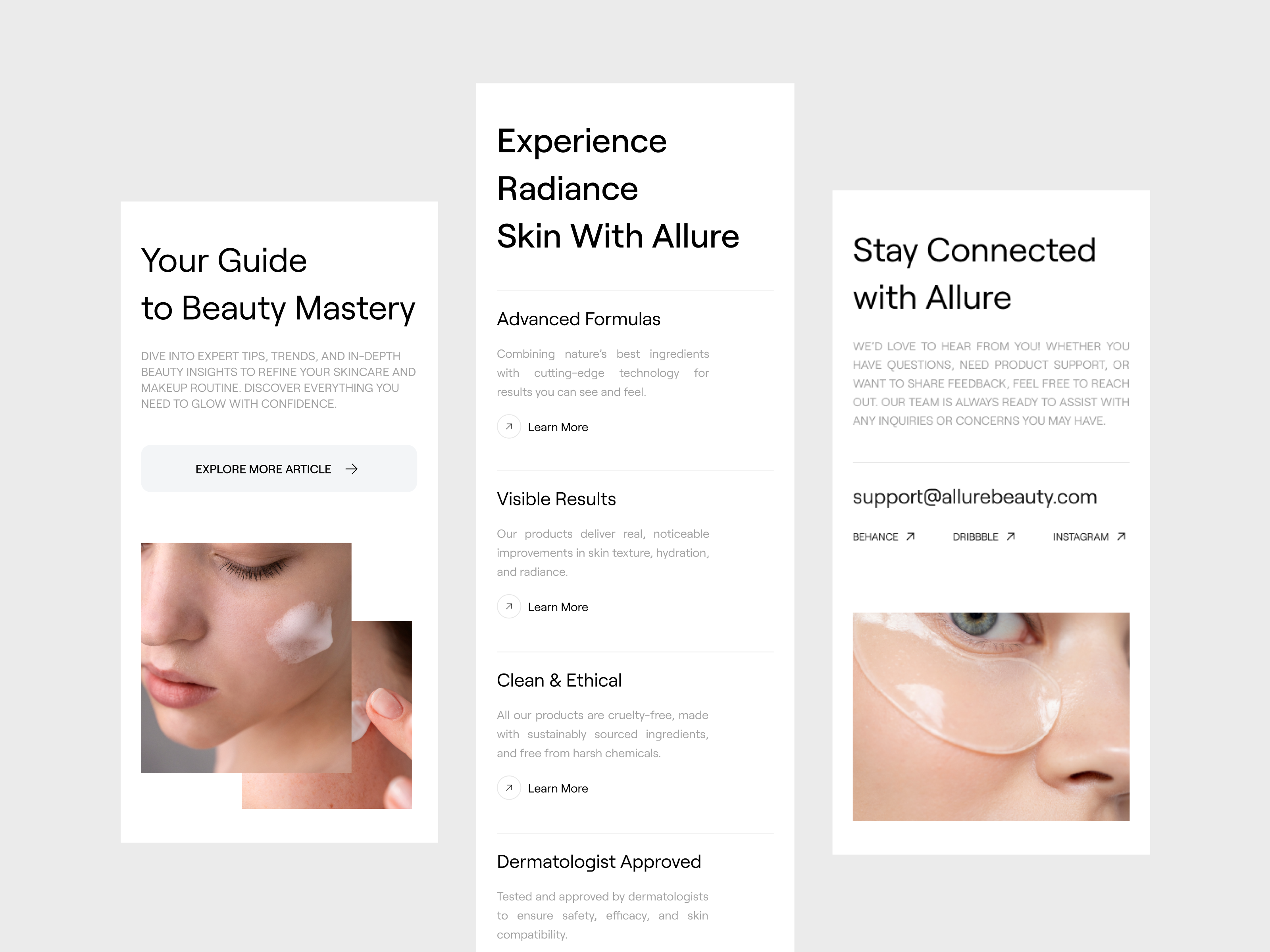 Allure - Beauty Landing Page by Pixelate Design for Pixelate Studio on Dribbble