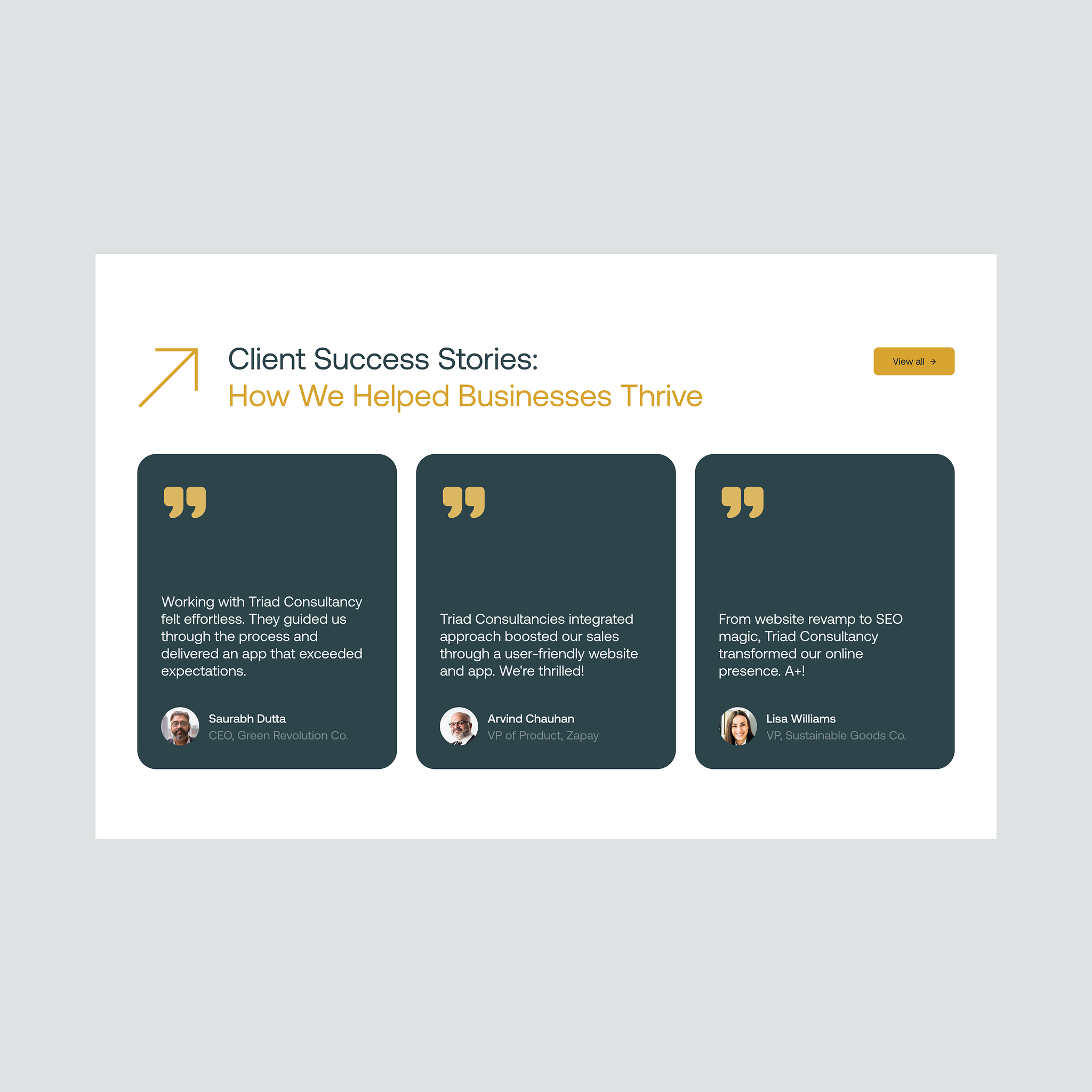 Testimonial Section by Adarsh Goldar on Dribbble