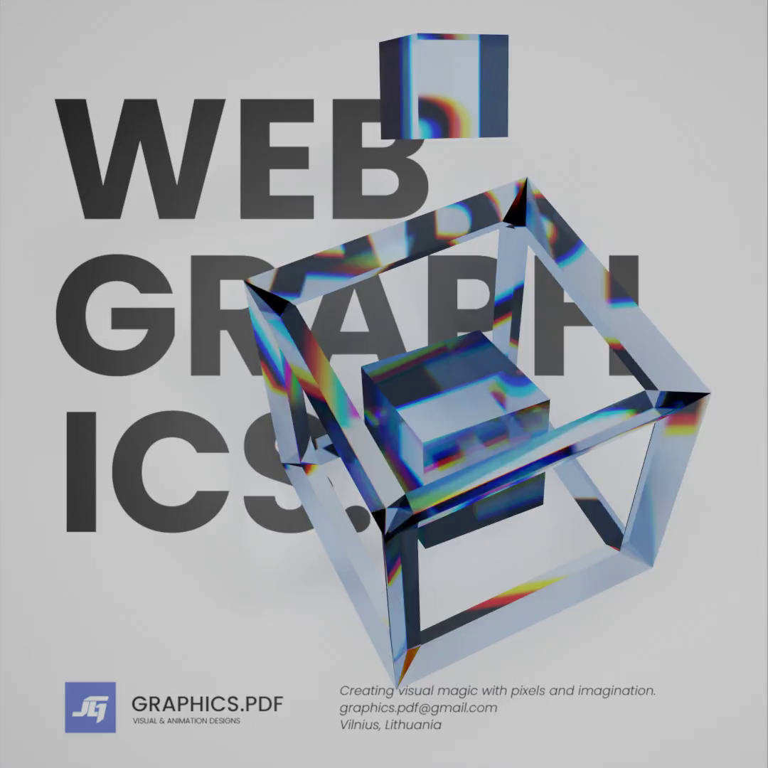 Poster Featuring Moving Looped 3D Abstract Glass Elements by Daniel ...