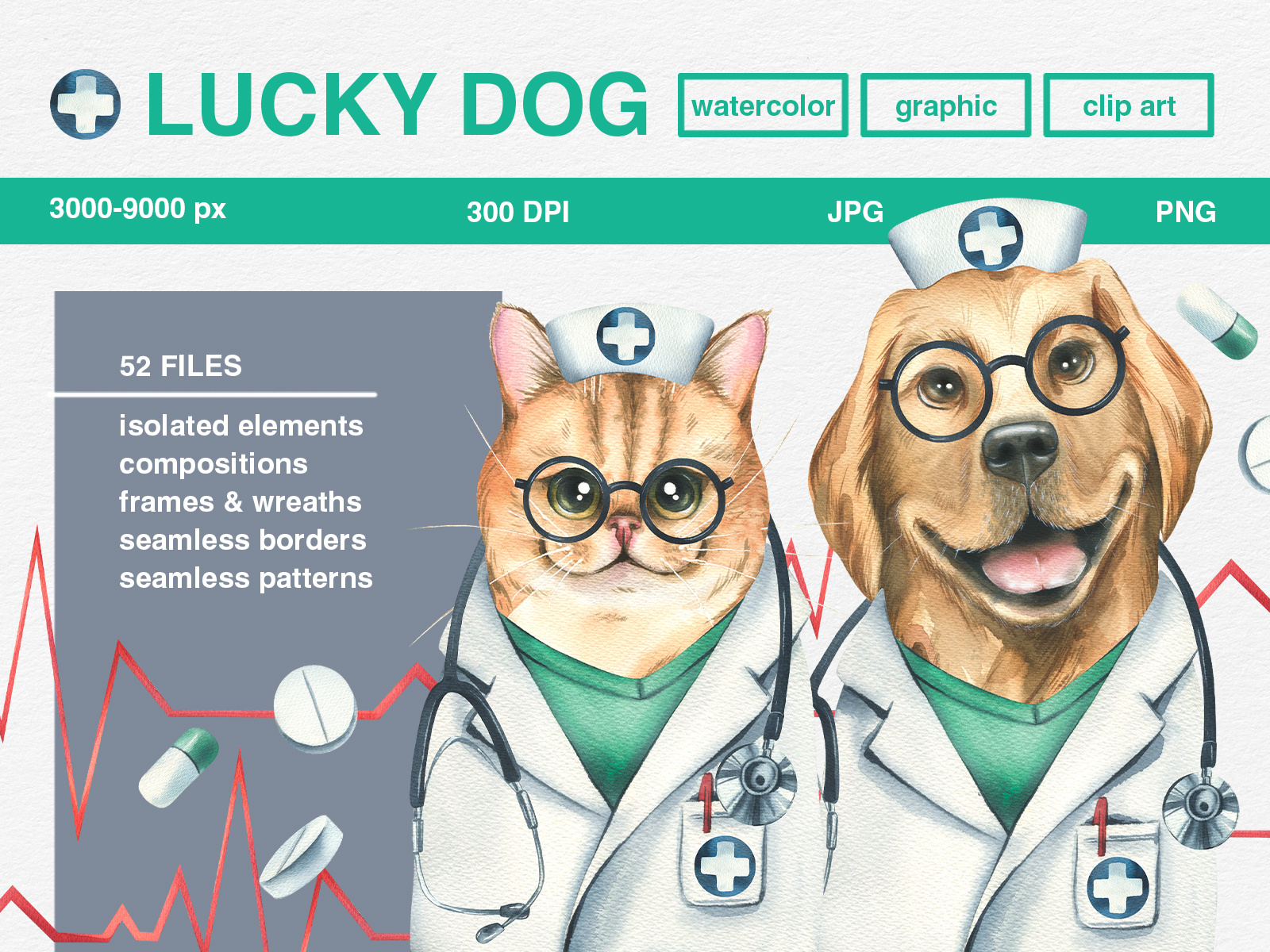 Veterinary Clinic Watercolor Clip Art by Natalia Churzina on Dribbble