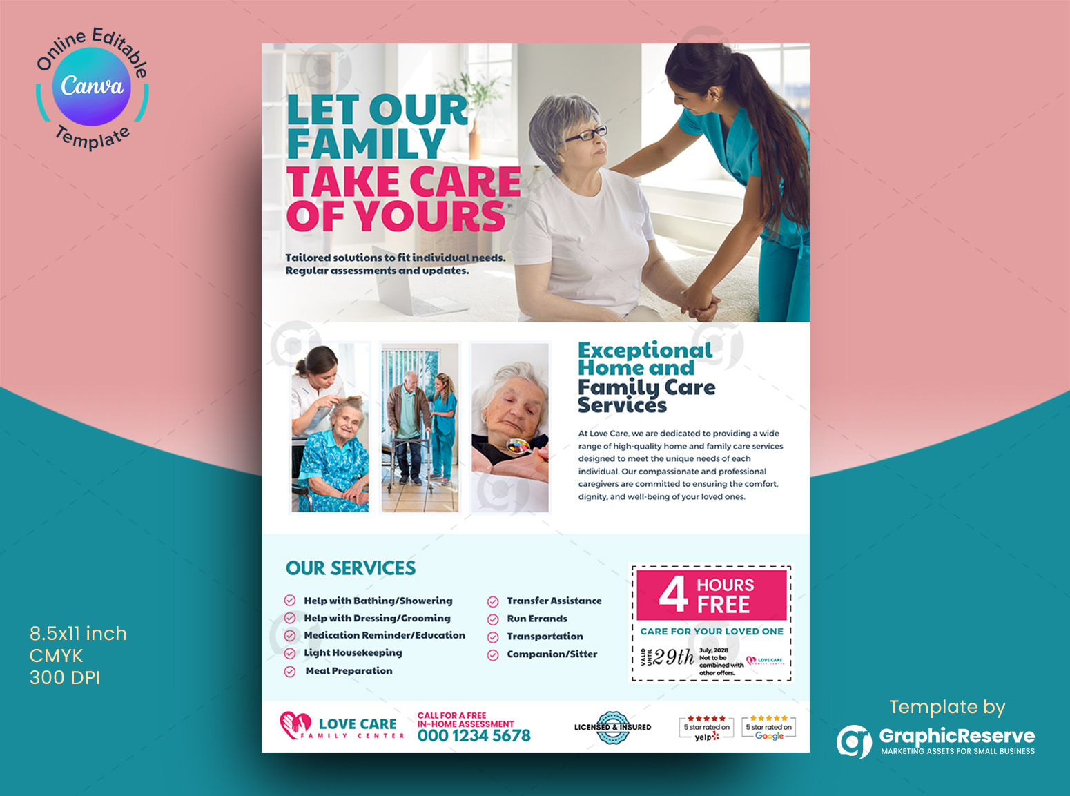 Home Care Flyer Design Canva Template by Graphic Reserve on Dribbble