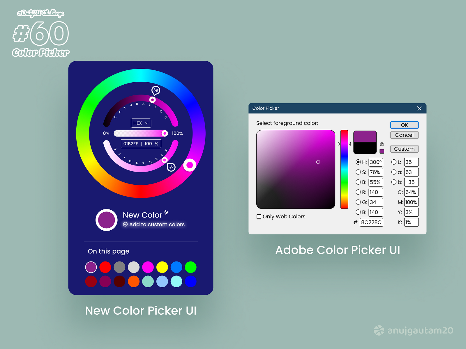 #DailyUI Challenge #060: Color Picker by Anuj Gautam on Dribbble