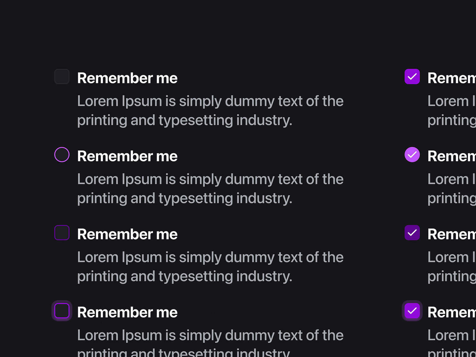 Checkboxes & Radio buttons UI Component by Juan Buitrago on Dribbble