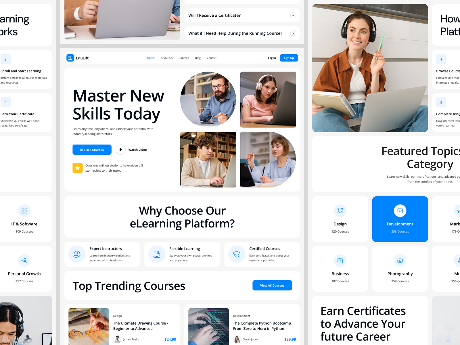 eLearning Website Landing Page - EduLift by Moskur Alam on Dribbble