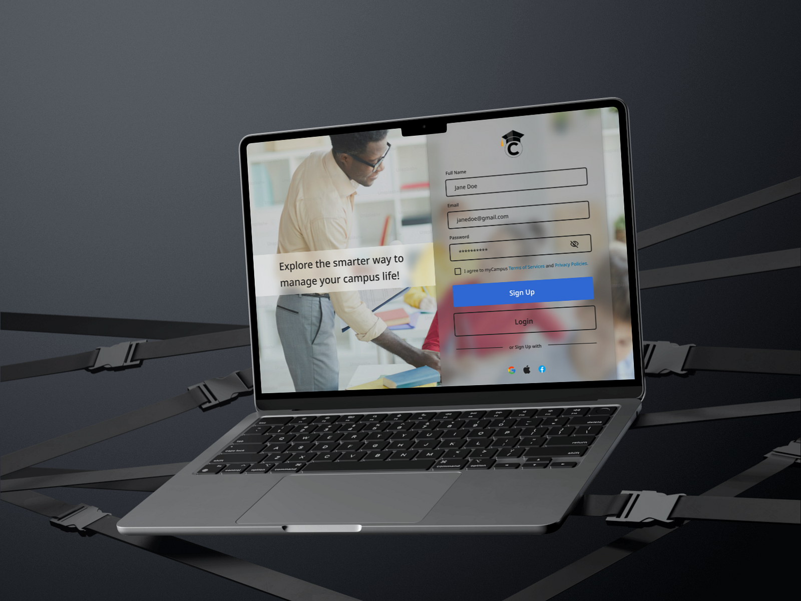 myCampus Website Sign Up and Login Screens by Olubusayo Faluyi on Dribbble