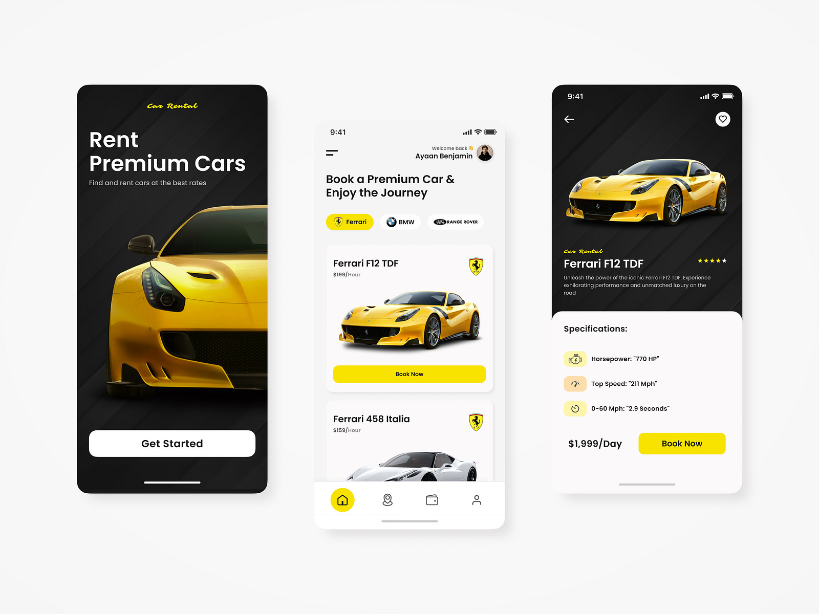 Premium Car Rental App UI by Al Arafat Mahi on Dribbble