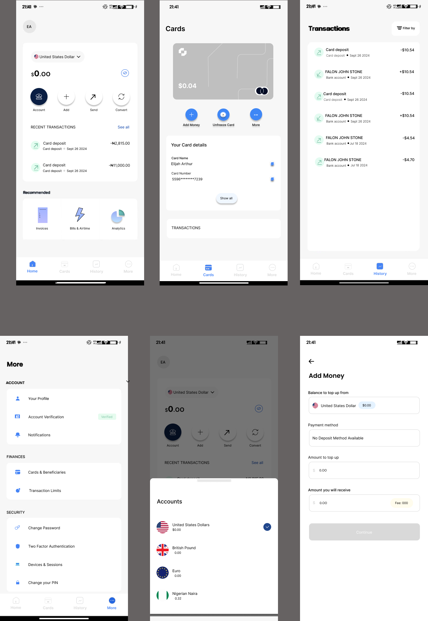 grey virtual bank copy by Elijah Arthur on Dribbble