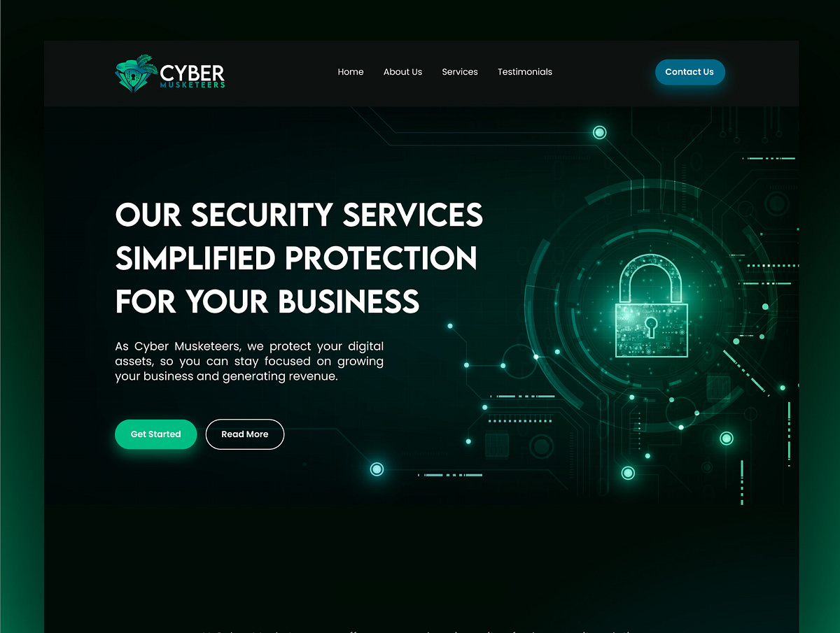 Website ui design Figma | Cyber Security Website design by Muneeb Arif ...