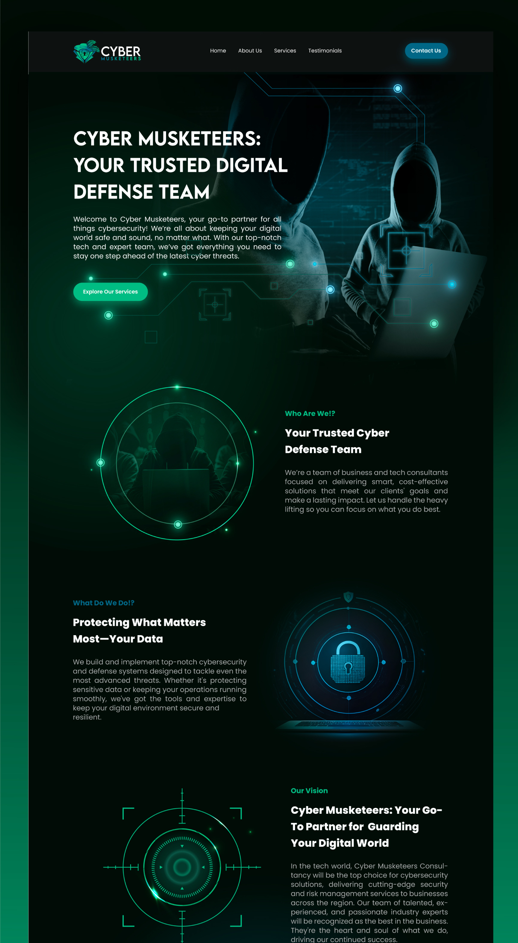Website ui design Figma | Cyber Security Website design by Muneeb Arif ...