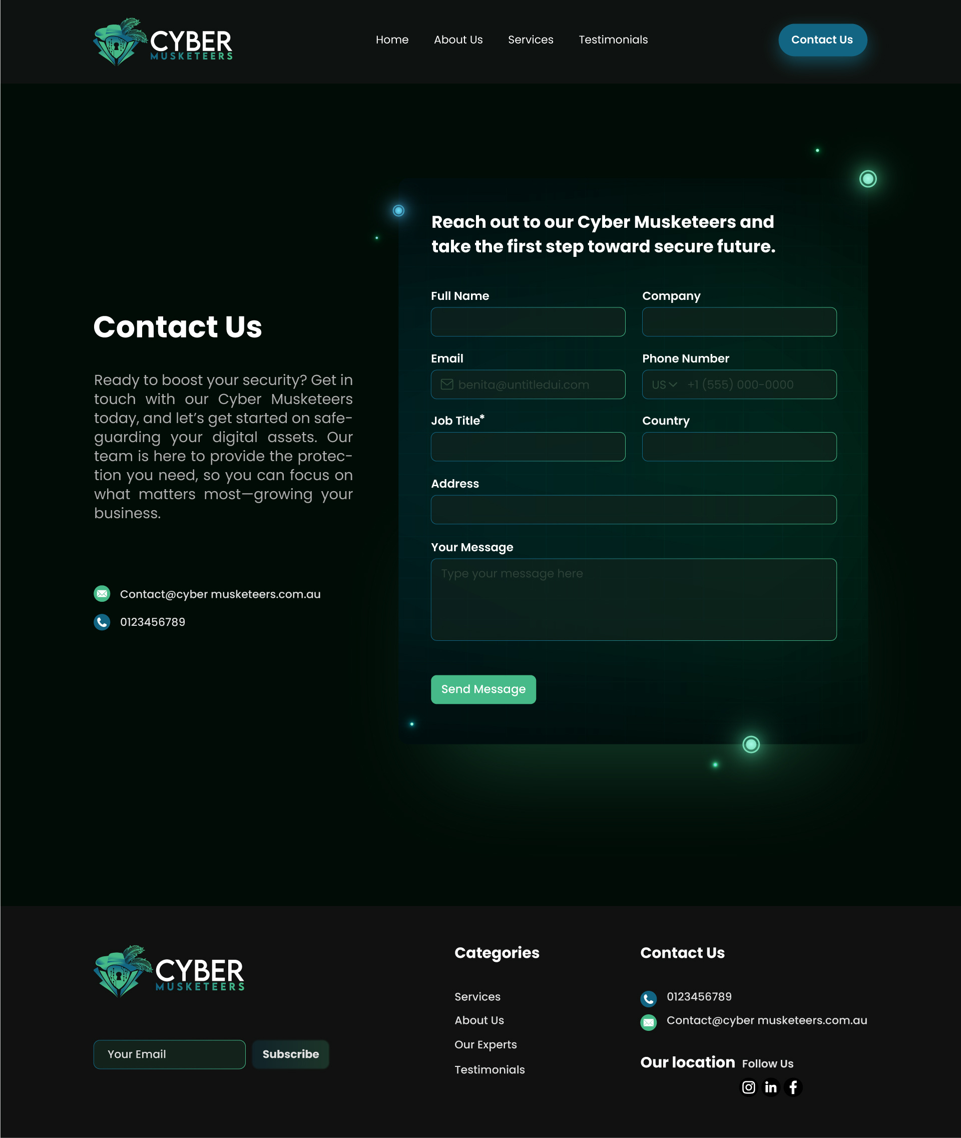 Website ui design Figma | Cyber Security Website design by Muneeb Arif ...