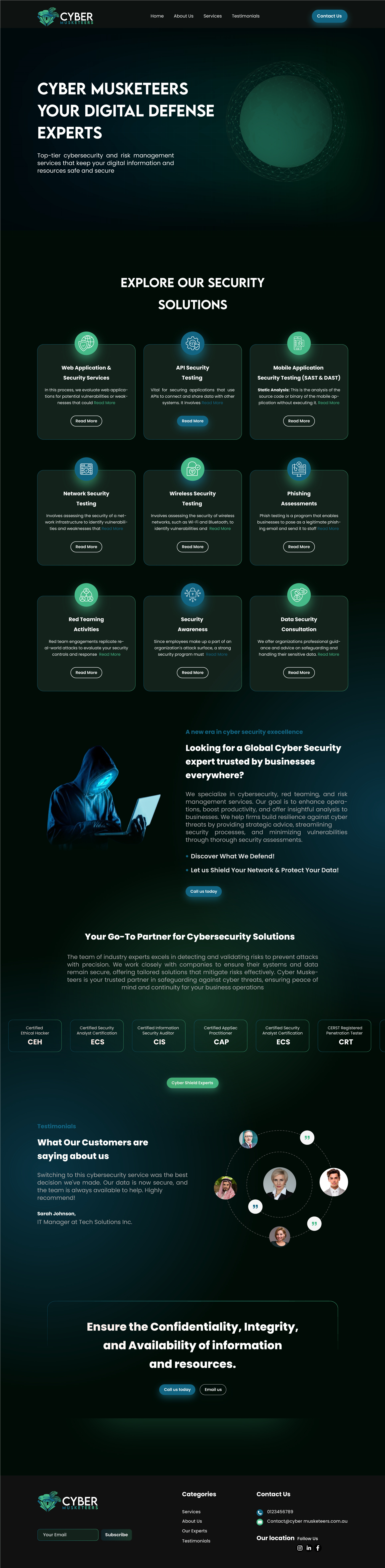 Website ui design Figma | Cyber Security Website design by Muneeb Arif ...
