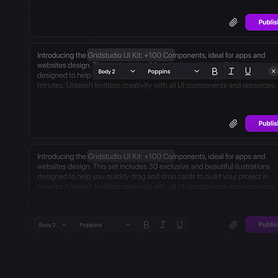 Rich text editor UI Component by Juan Buitrago on Dribbble